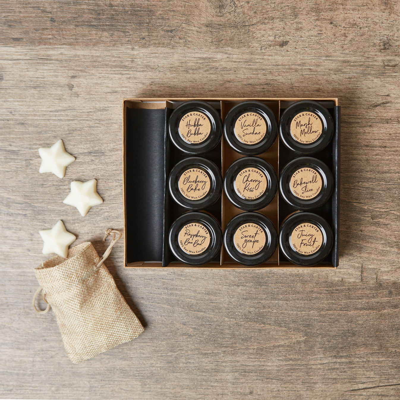 Personalised Christmas Candle Bundle - 9 Mini Candles, 5 Wax Melts ...